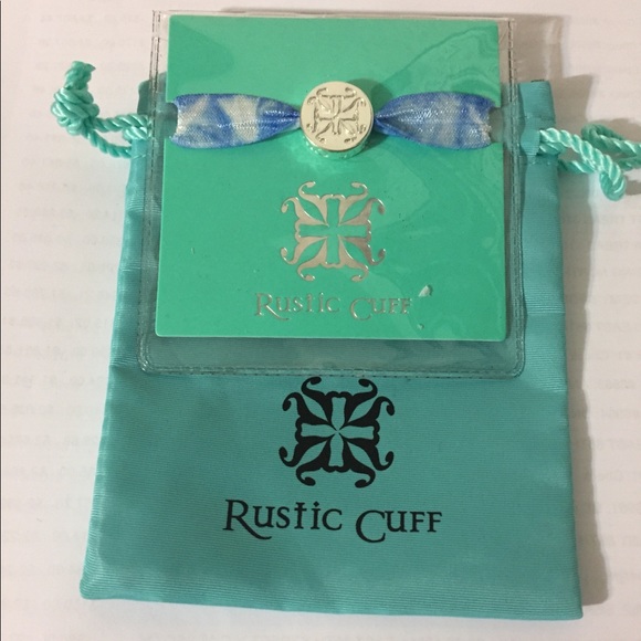 Jewelry | Rustic Cuff Blue And White Hair Tiebracelet Wbag | Poshmark